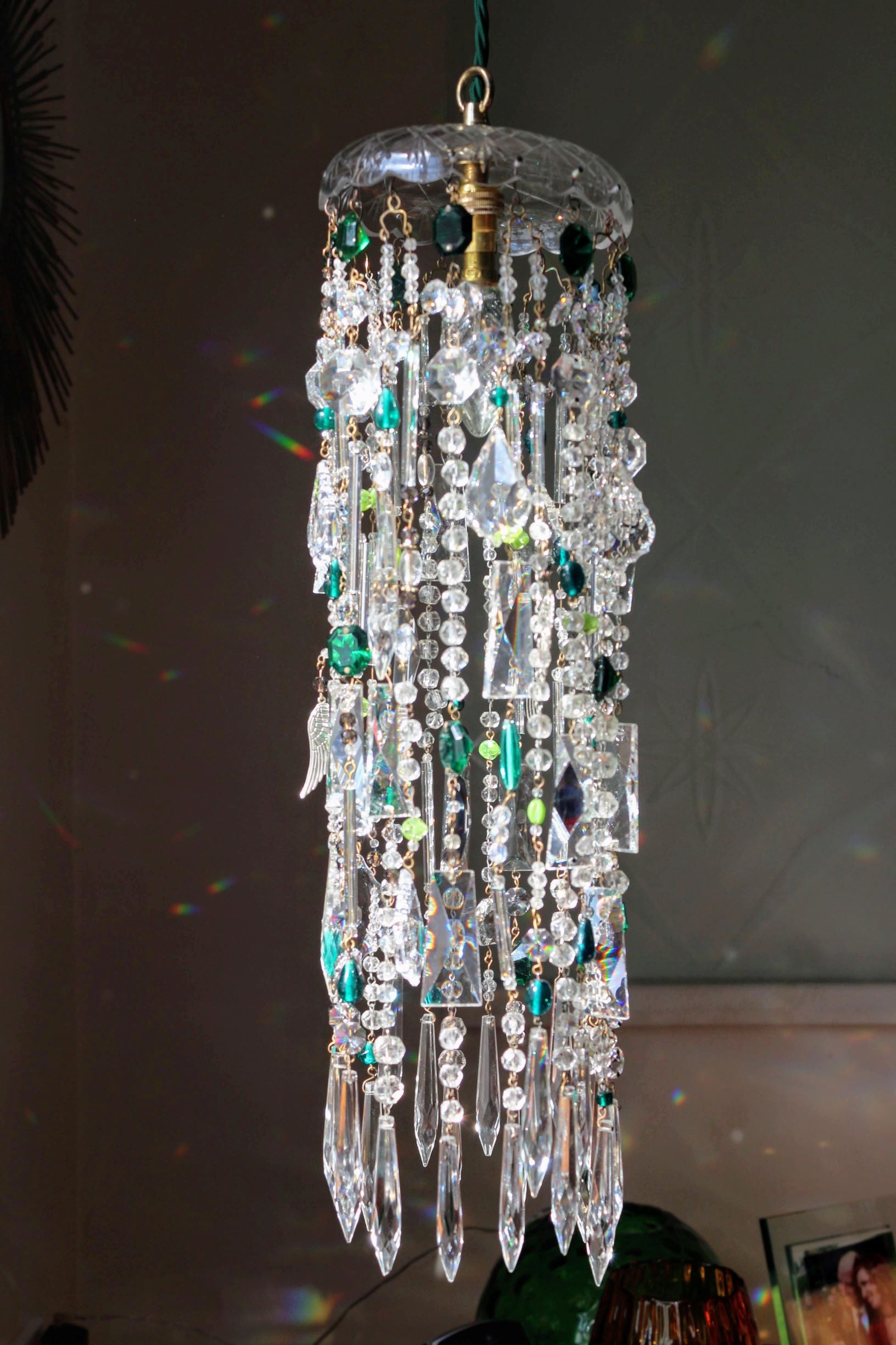 vintage crystal light catcher can be hung as a garden feature or indoo ...